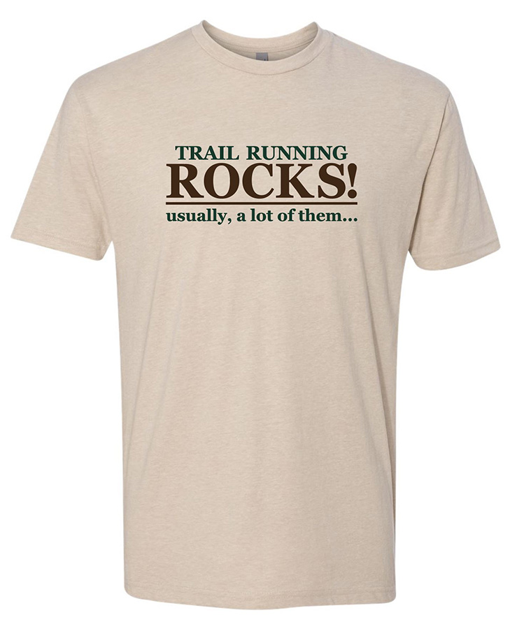 Trail Running Rocks!-Mens-Cream - The Gifted Runner