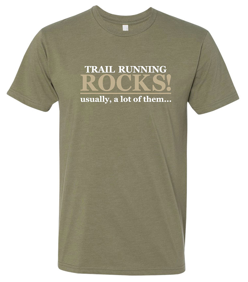Trail Running Rocks!-Mens-Olive - The Gifted Runner